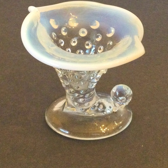 Fenton | Accents | Fenton Cornucopia Hobnail Clear Opalescent Petite ...